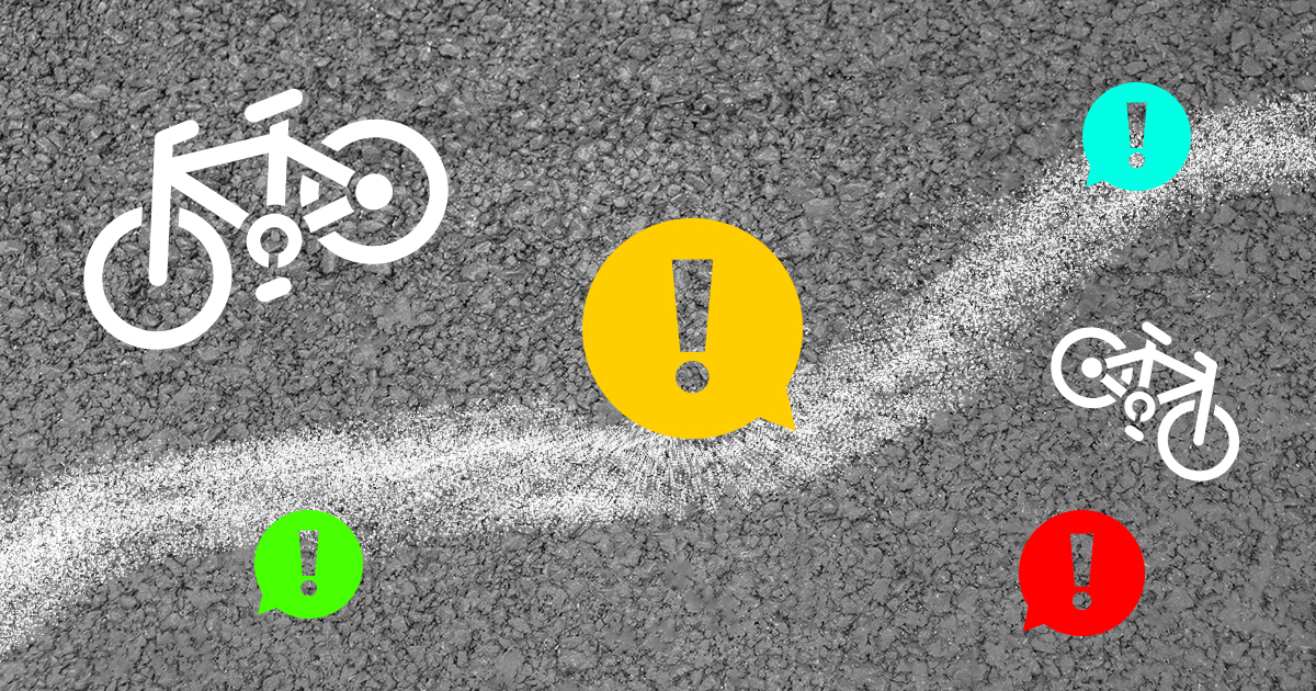 De belles lignes toutes croches ont été tracées pour les cyclistes ... De belles lignes toutes croches ont été tracées pour les cyclistes ...